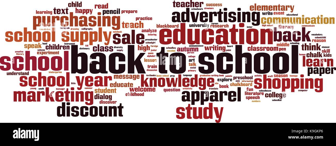 Back to school word cloud concept. Vector illustration Stock Vector ...