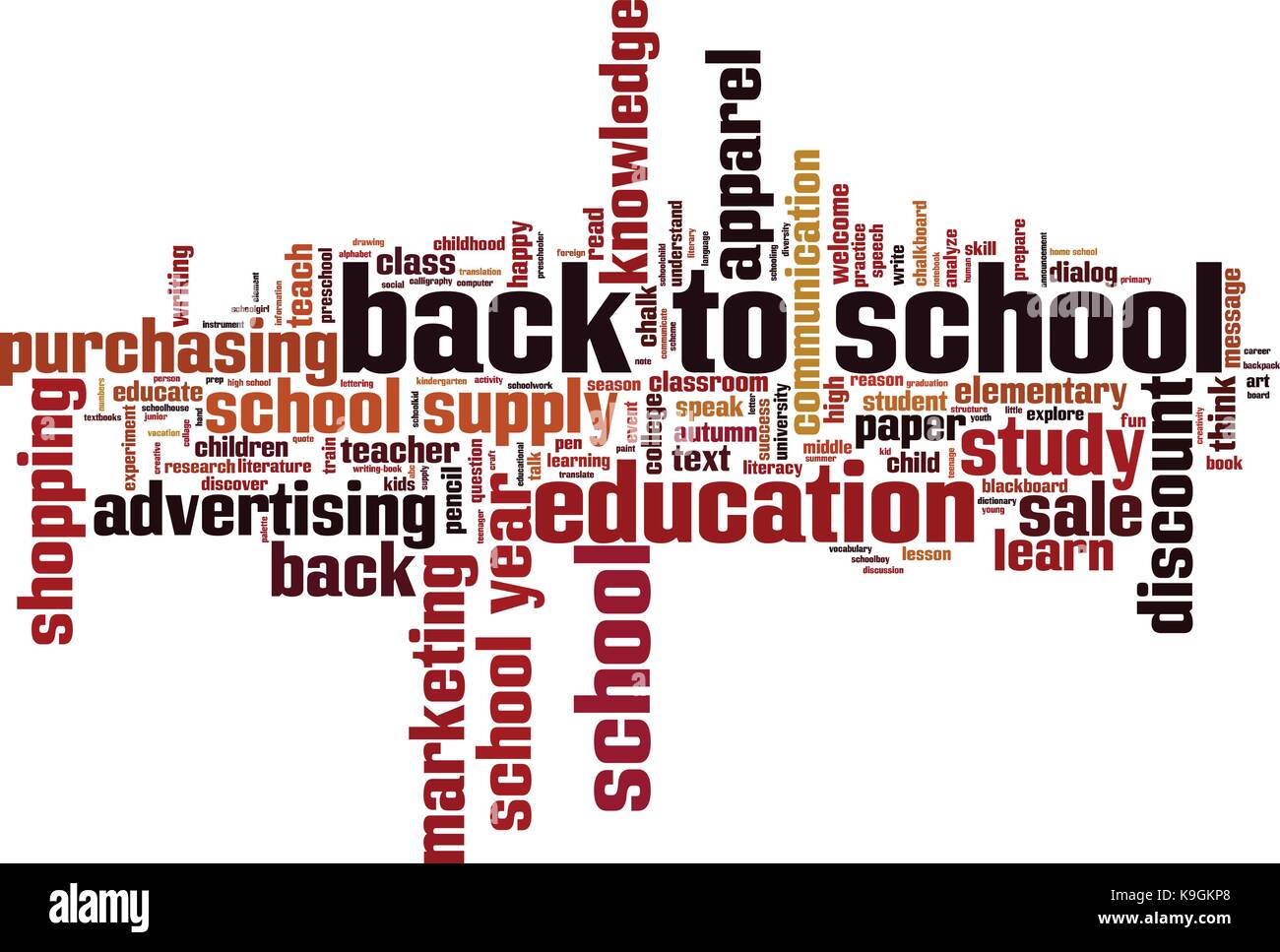 Back to school word cloud concept. Vector illustration Stock Vector ...