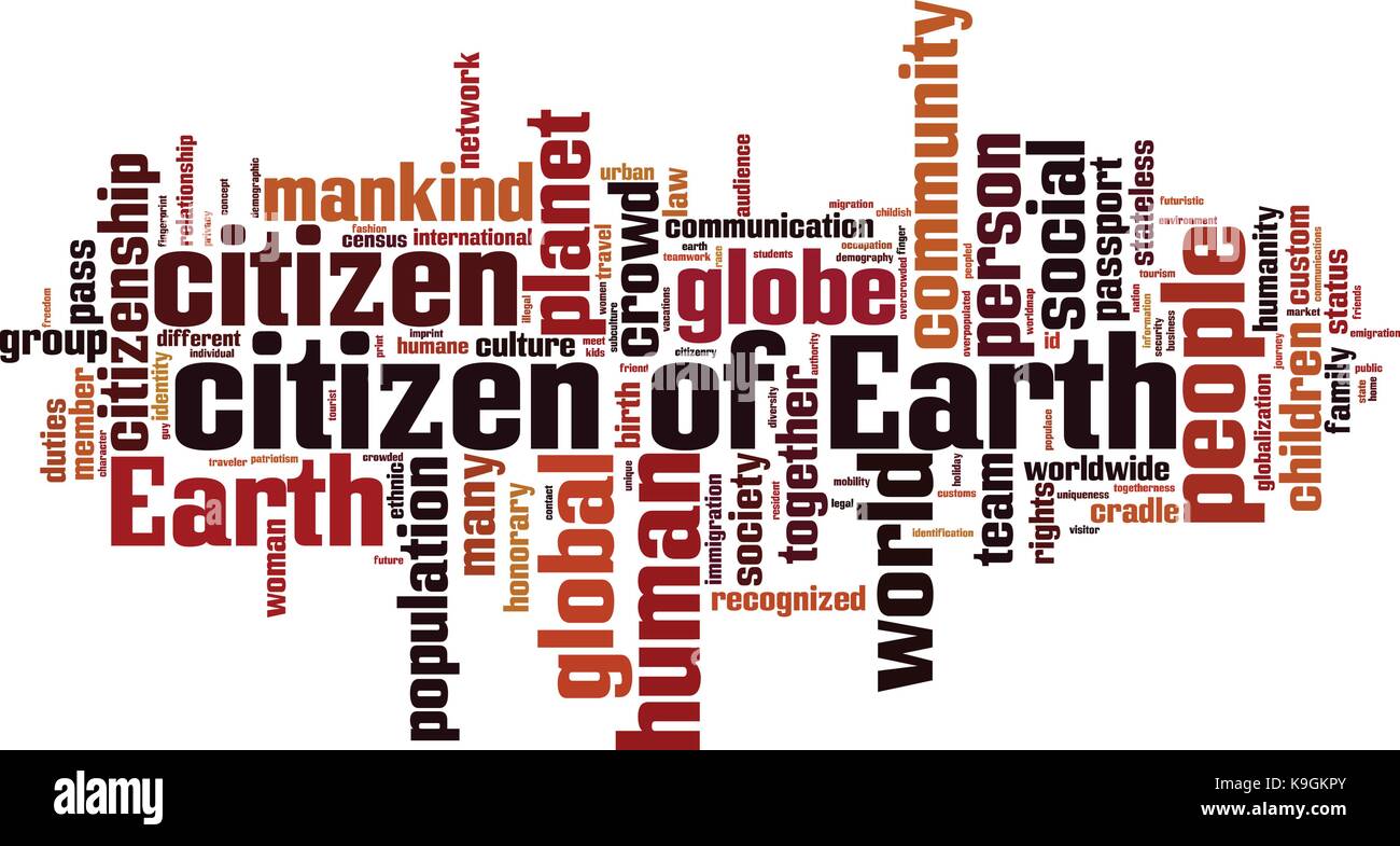 Citizen of Earth word cloud concept. Vector illustration Stock Vector ...