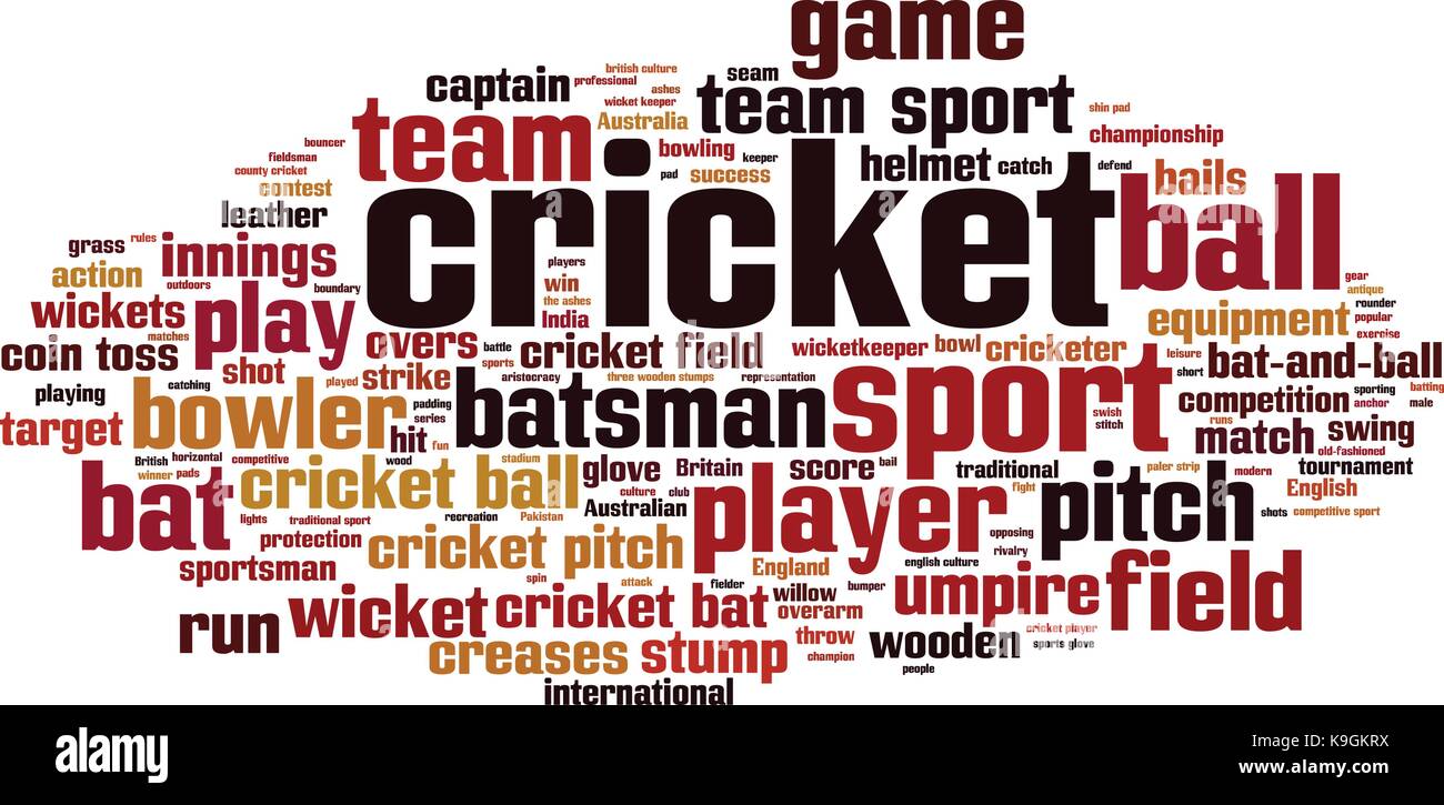 Cricket word cloud concept. Vector illustration Stock Vector Image ...