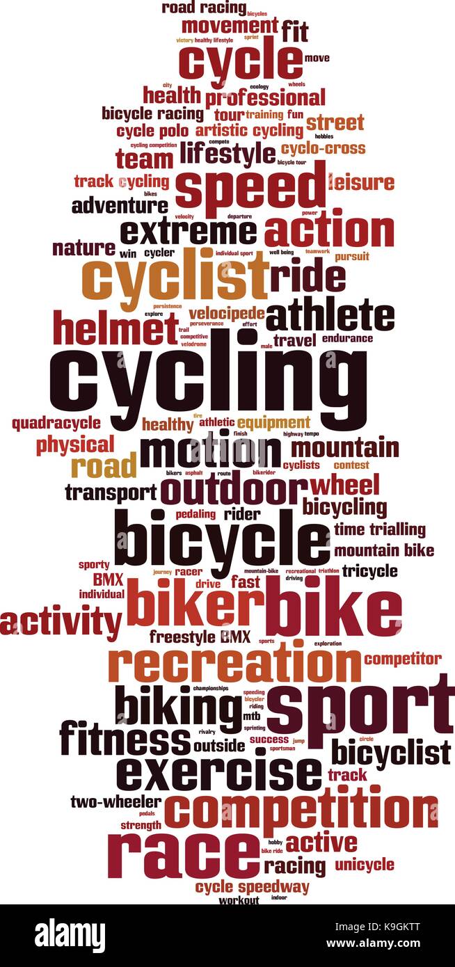 Cycling word cloud concept. Vector illustration Stock Vector Image ...