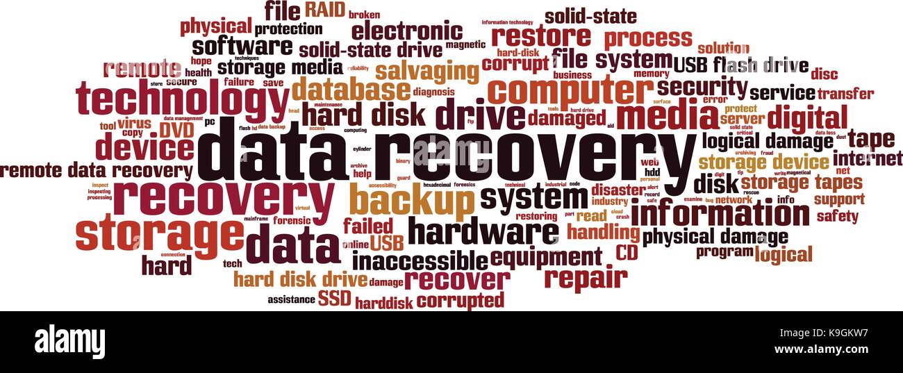 Data recovery word cloud concept. Vector illustration Stock Vector ...