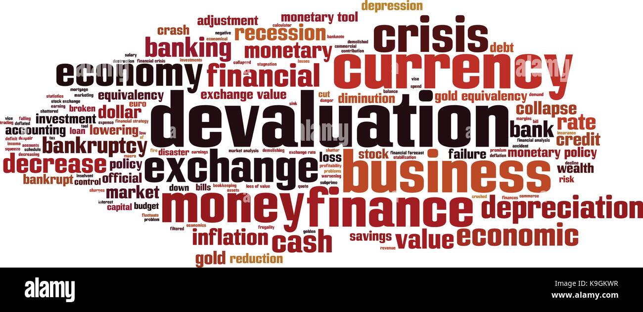 Devaluation word cloud concept. Vector illustration Stock Vector Image ...
