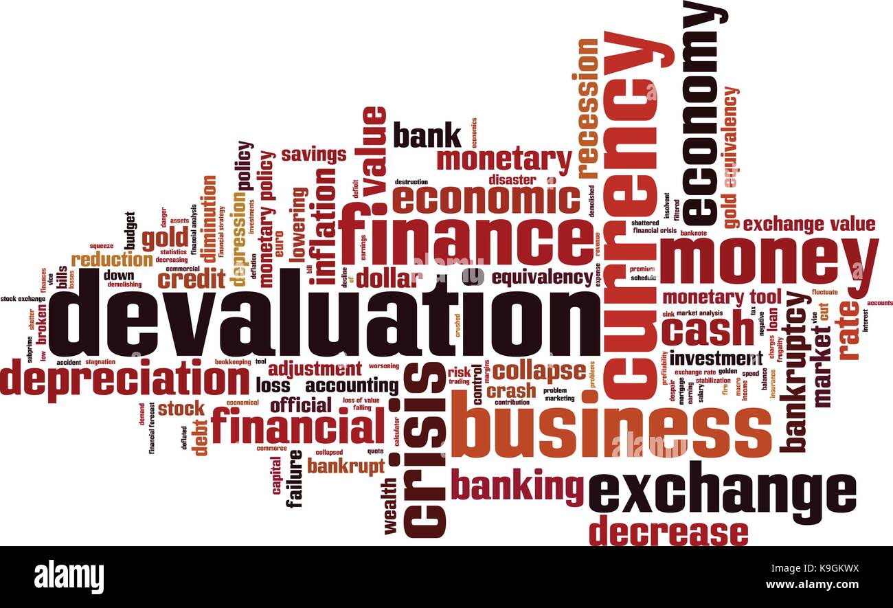 Devaluation word cloud concept. Vector illustration Stock Vector Image ...