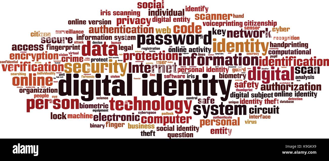 Digital identity word cloud concept. Vector illustration Stock Vector ...