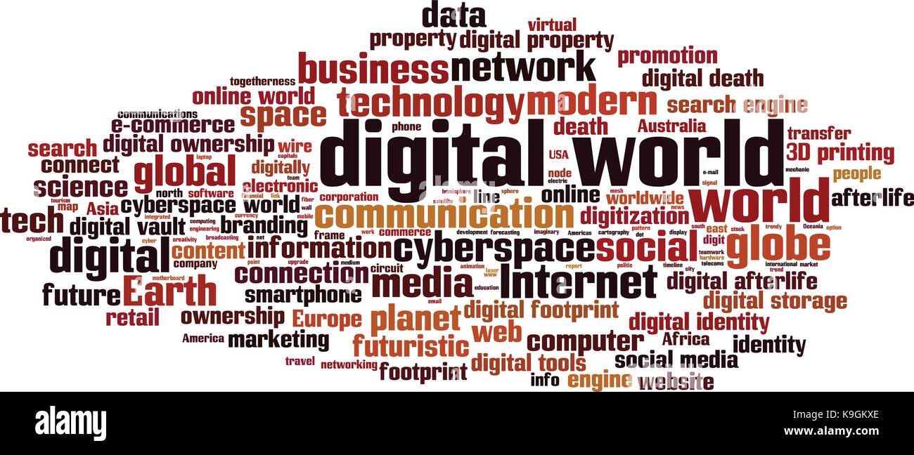 Digital world word cloud concept. Vector illustration Stock Vector ...