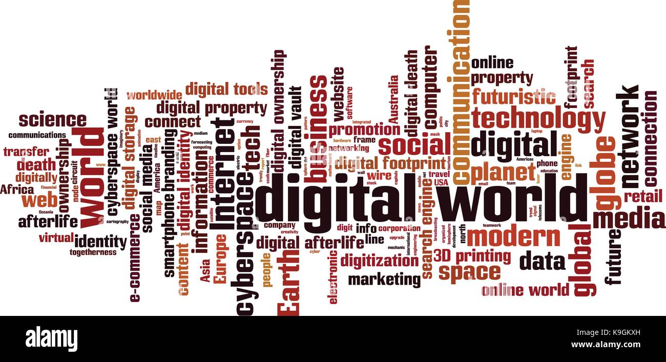 Digital world word cloud concept. Vector illustration Stock Vector ...