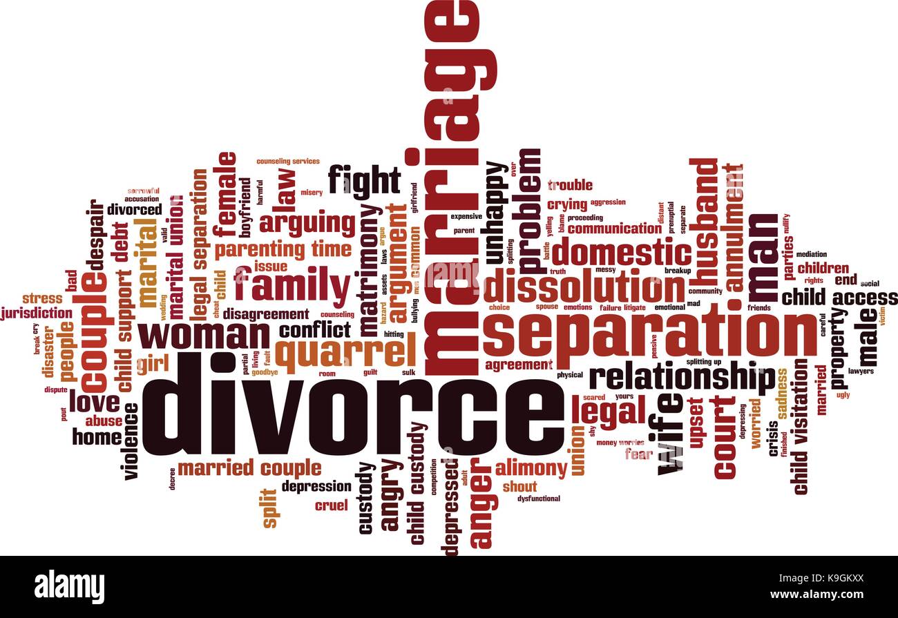 Divorce word cloud concept. Vector illustration Stock Vector Image ...