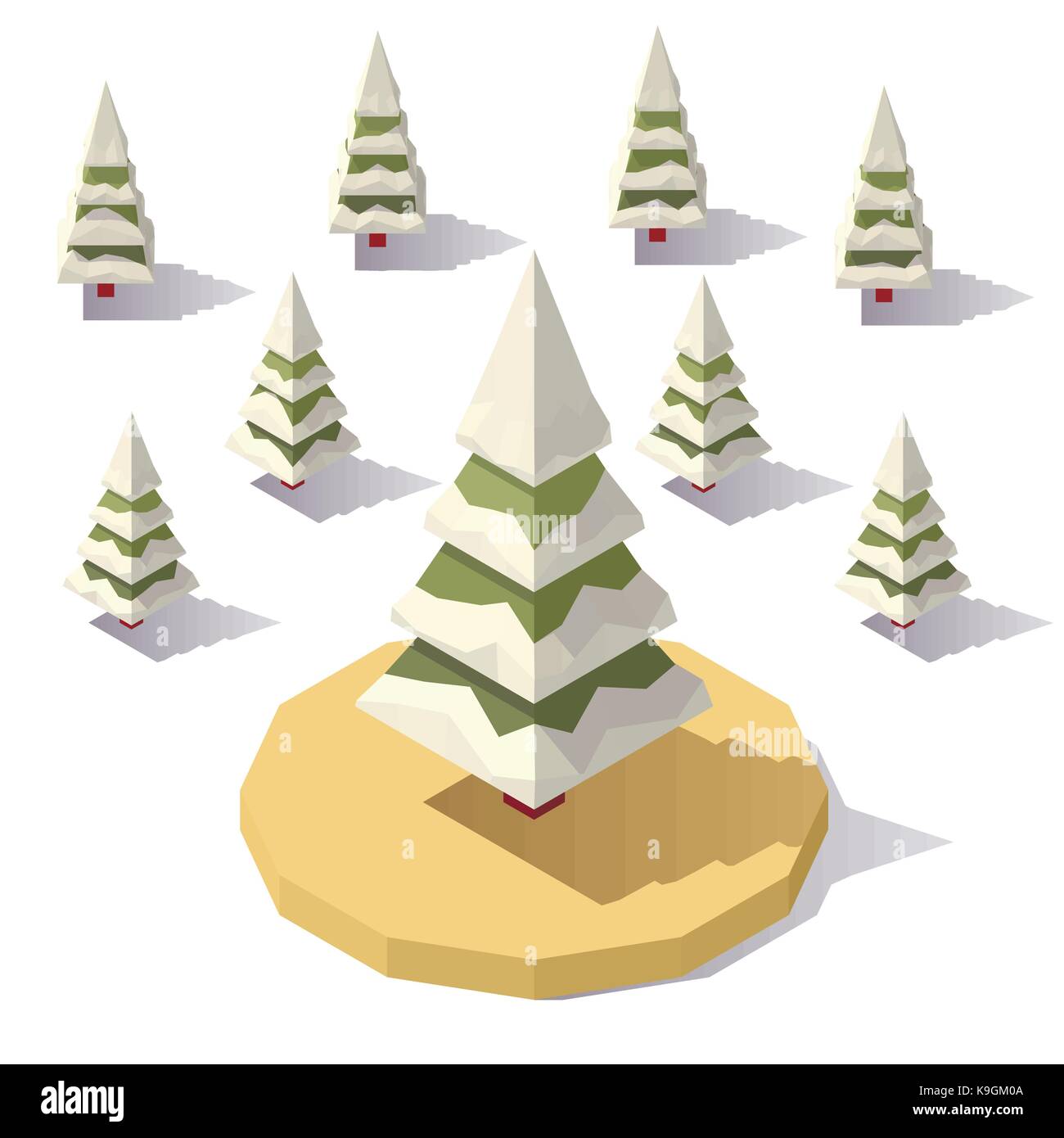 Winter tree snow illustration Cut Out Stock Images & Pictures - Alamy