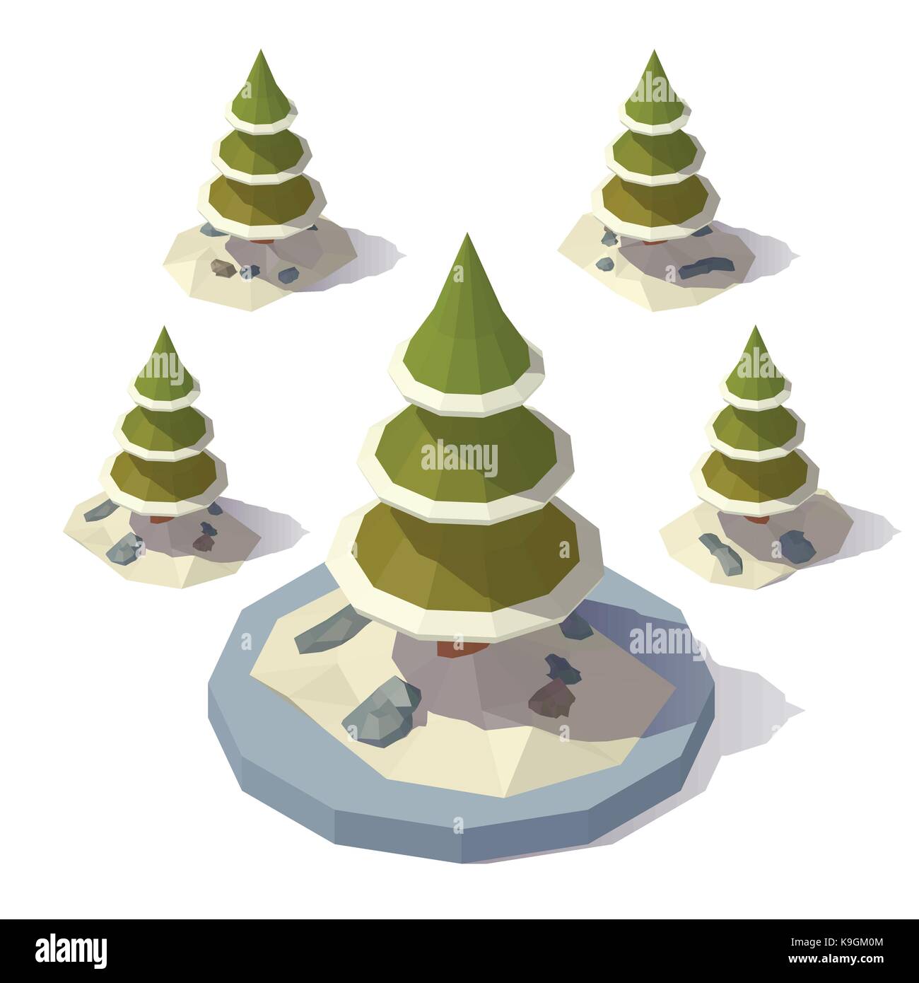 Winter christmas landscape isometric Stock Vector Images - Alamy