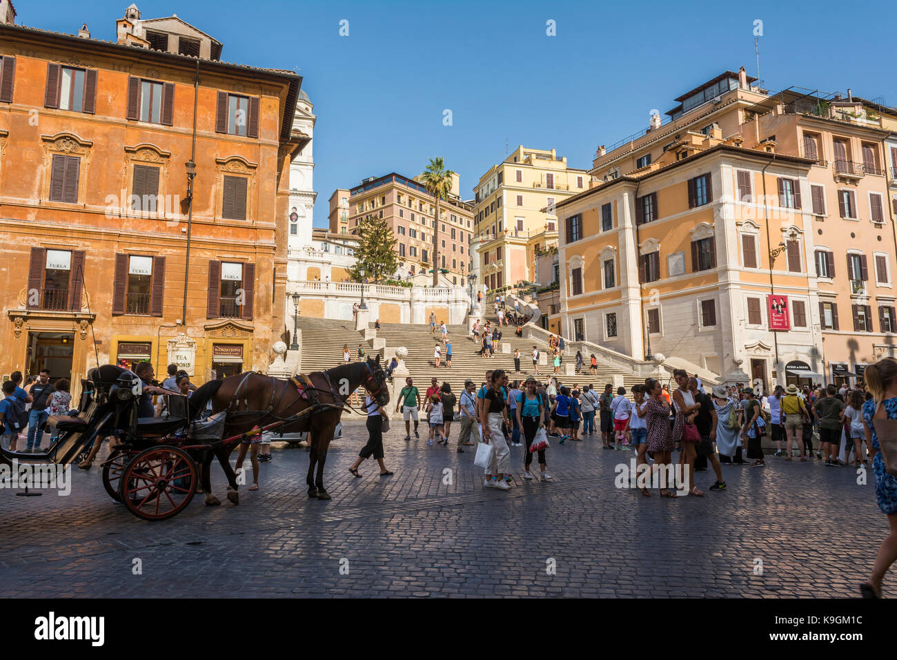 ROME, ITALY - AUGUST 30, 2017 - Spanish steps on Piazza di Spagna in ...