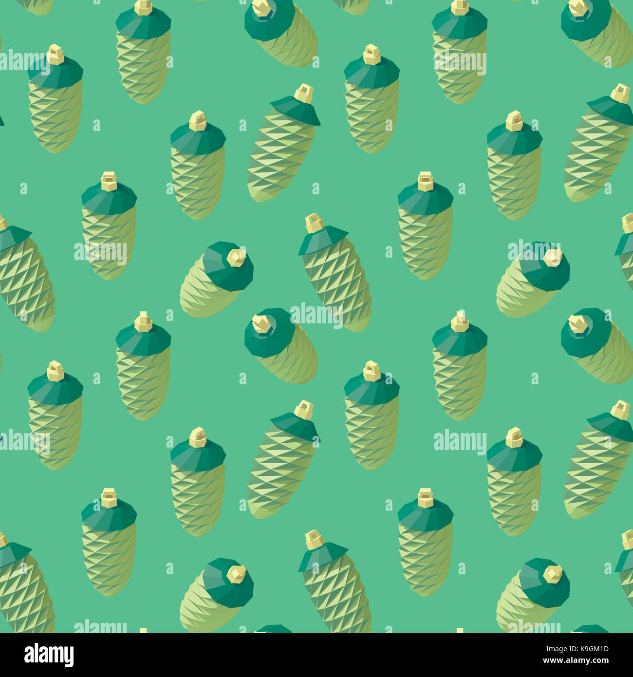 Isometric lowpoly fir cone pattern Stock Vector Image & Art - Alamy