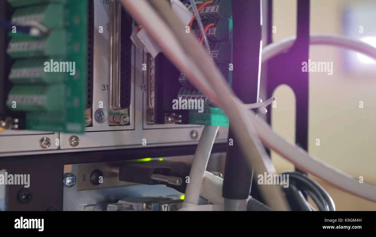 Network panel, switch and cable in data center Stock Photo - Alamy