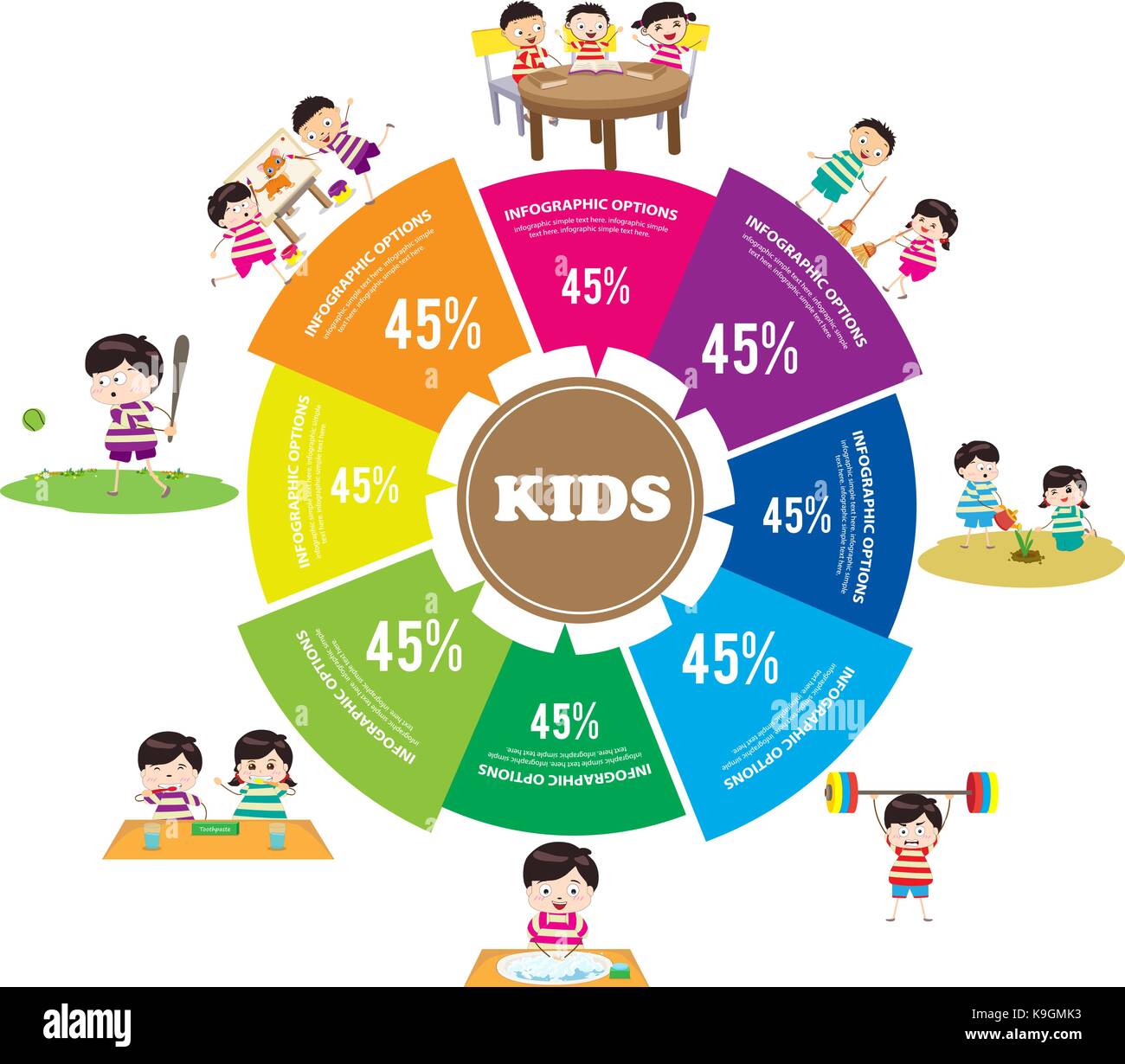 kids Learning and Playing infographic Stock Vector Image & Art - Alamy