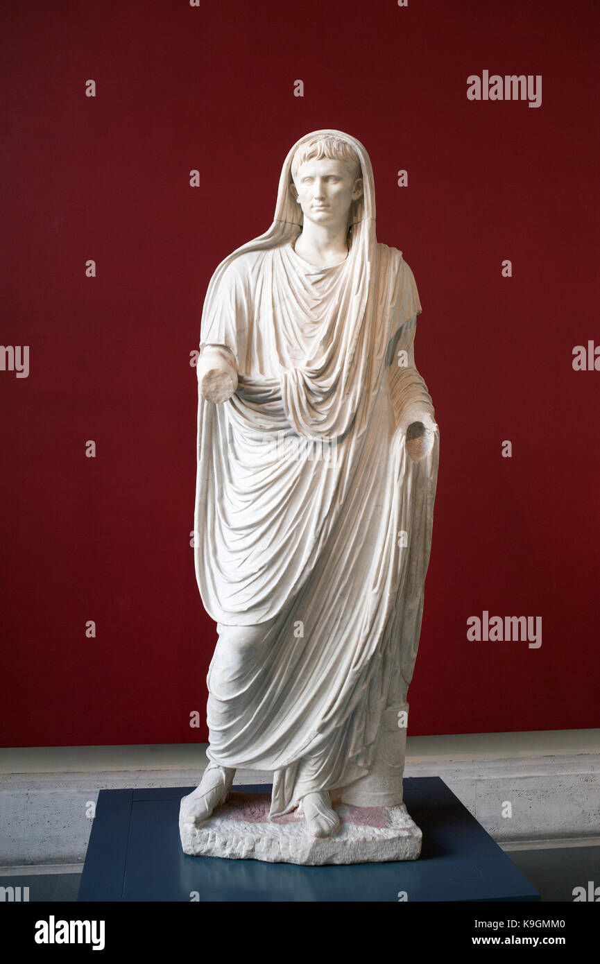 Rome. Italy. Statue of Roman Emperor Augustus. Museo Nazionale Romano ...