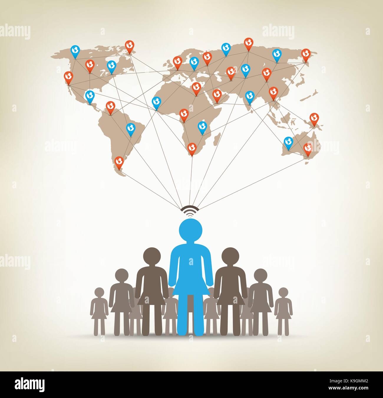 Team women global communication concept stock Stock Vector Image & Art ...