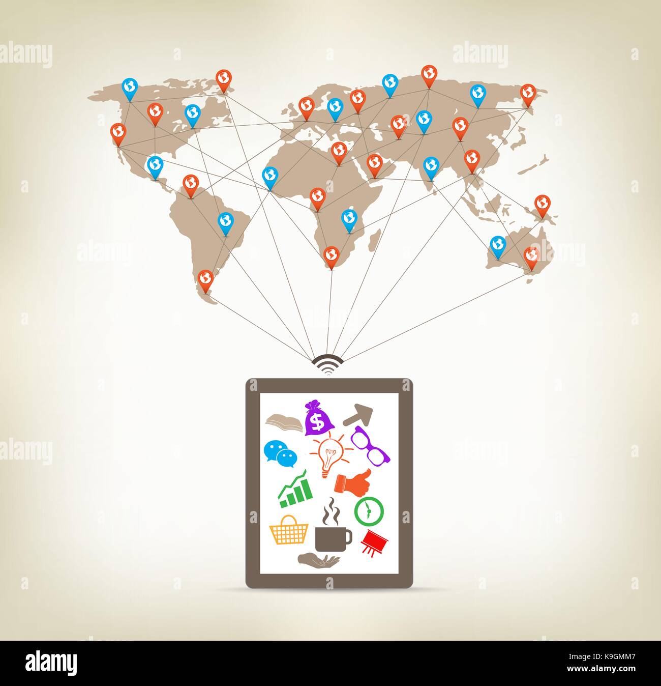 Global tablet communication concept stock Stock Vector Image & Art - Alamy