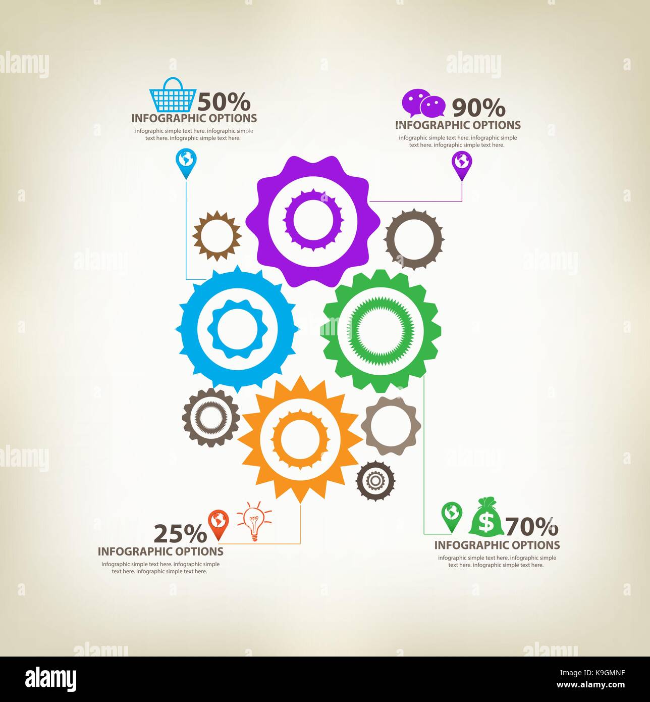 infographic gears with axis Stock Vector Image & Art - Alamy