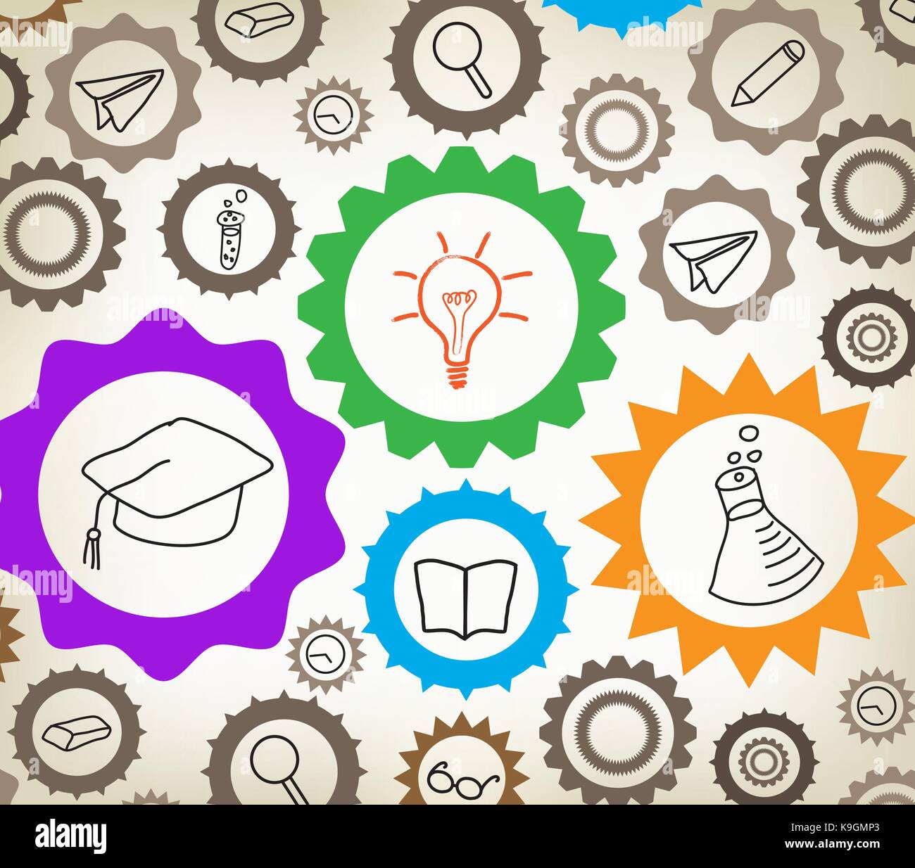 Education mechanism concept background Stock Vector Image & Art - Alamy
