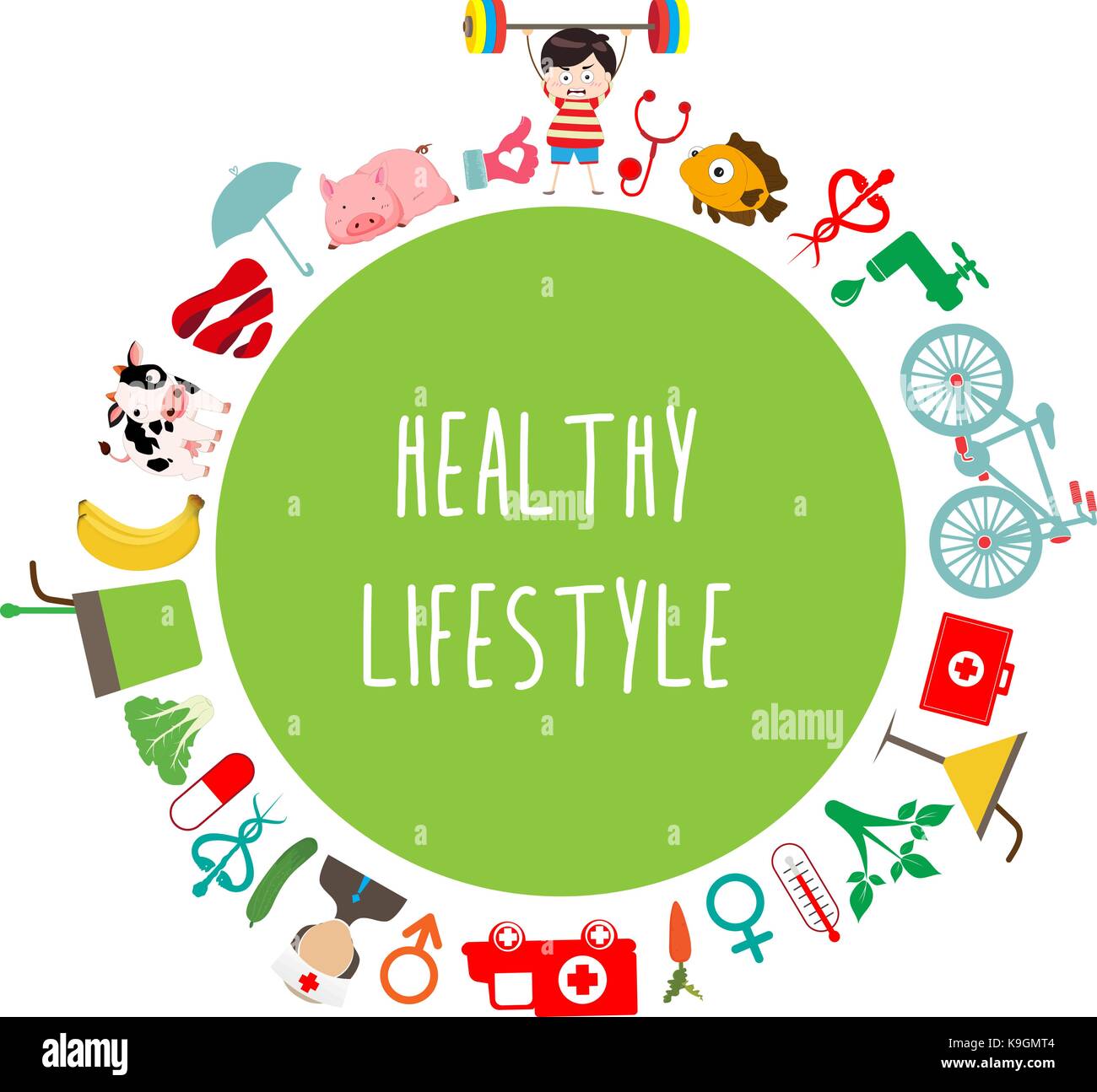 Healthy eating living Stock Vector Images - Alamy