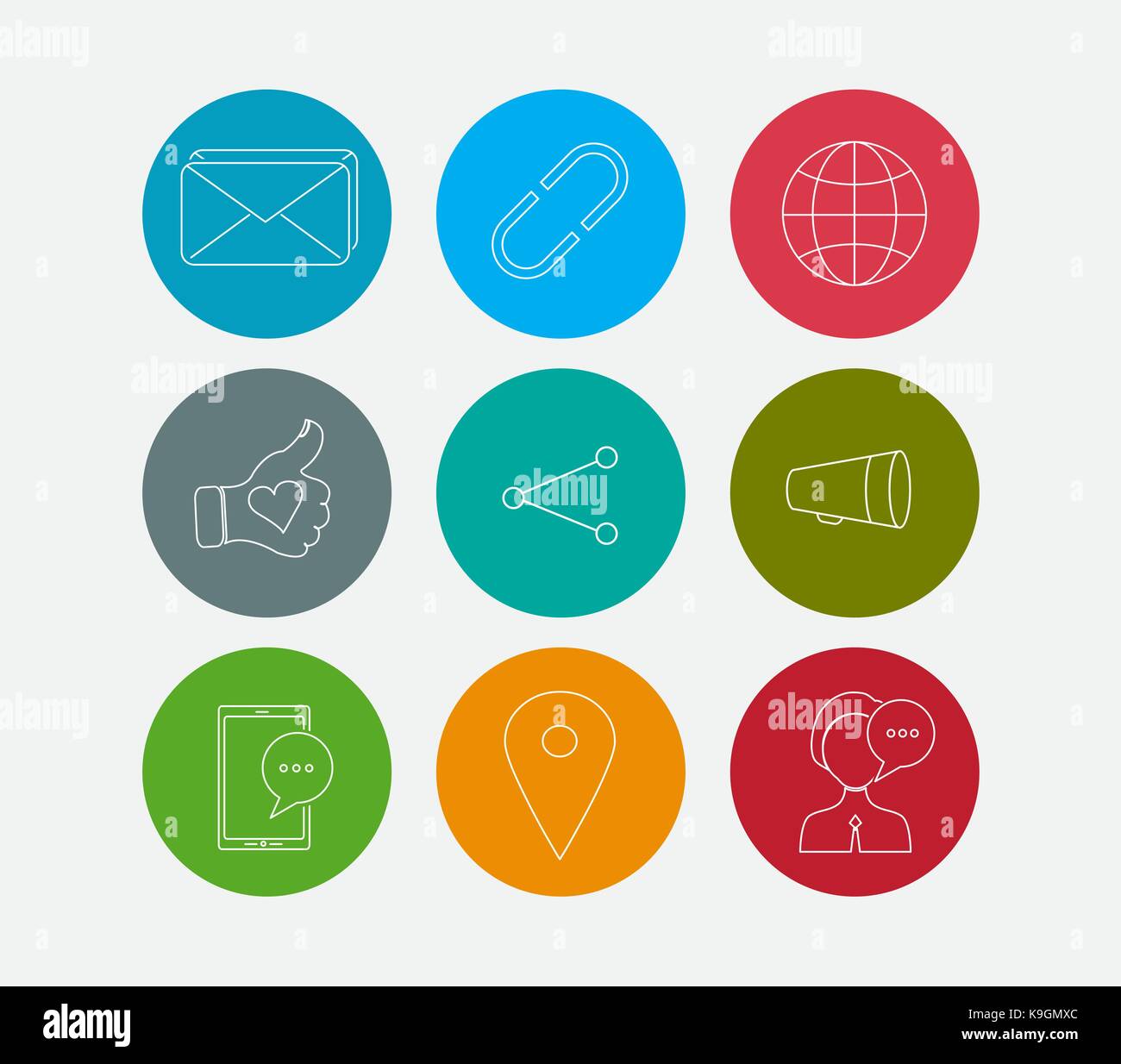 Social service linear icons Stock Vector Images - Alamy