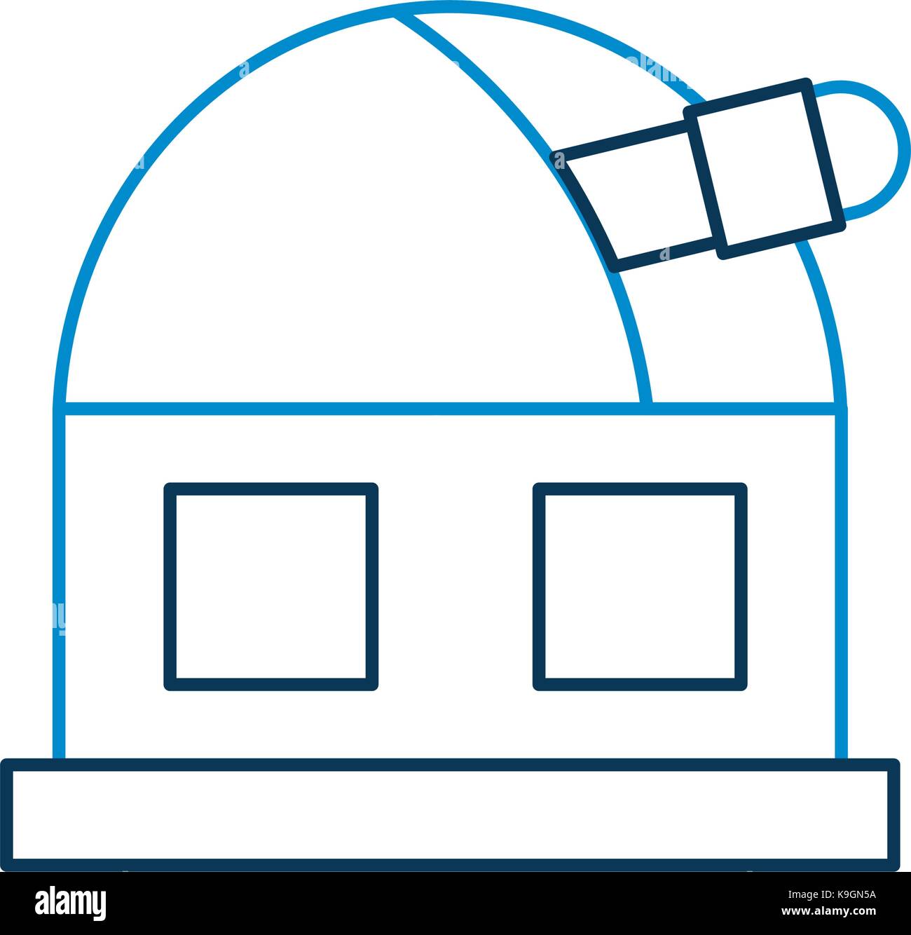 astronomy science building modern observatory telescope tower vector ...