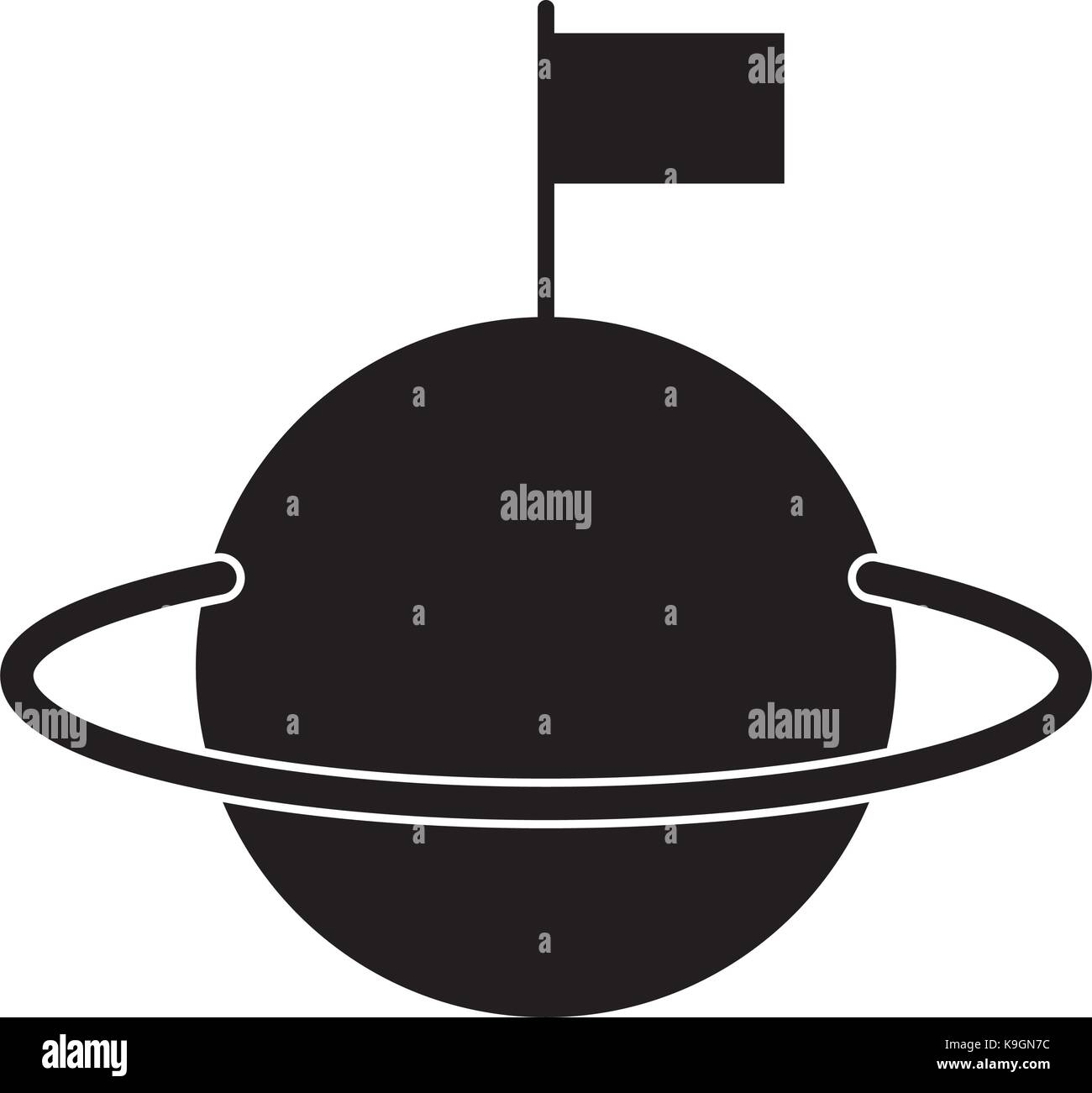 space universe saturn with flag colonization vector illustration Stock ...