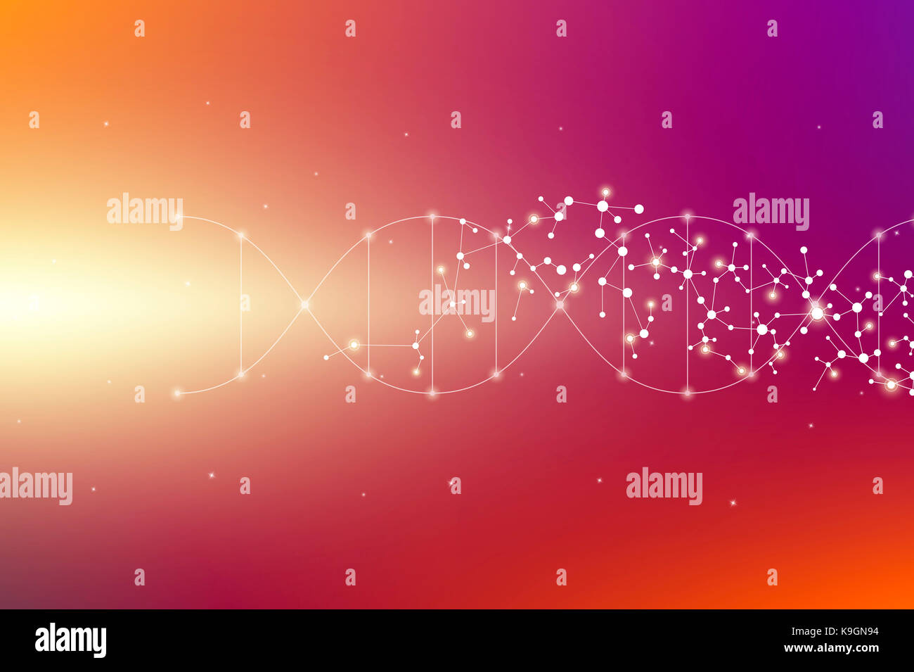 Molecule Structure Dna And Neurons Connected Lines With Dots Genetic