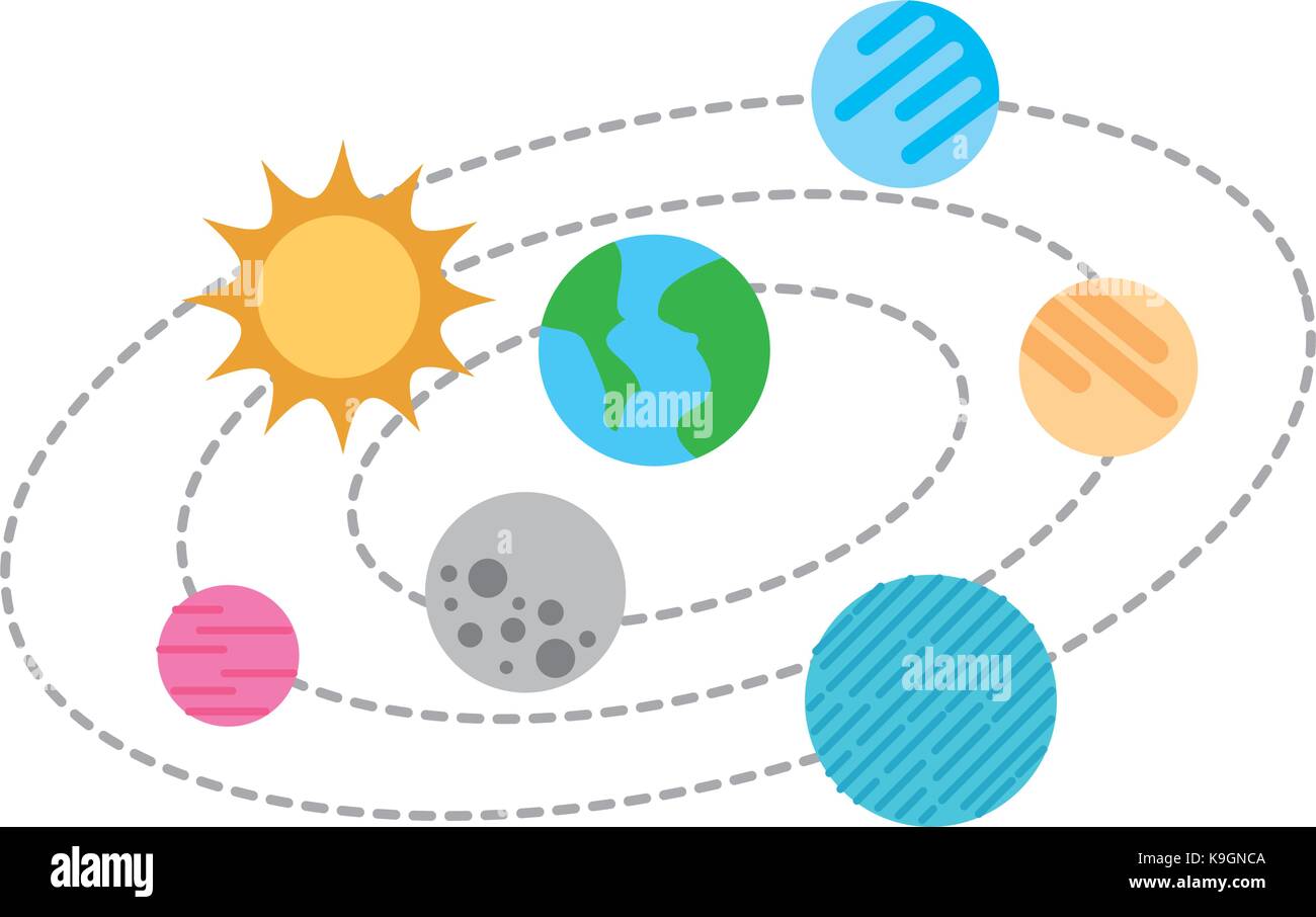 solar system universe galaxy planets sun vector illustration Stock ...