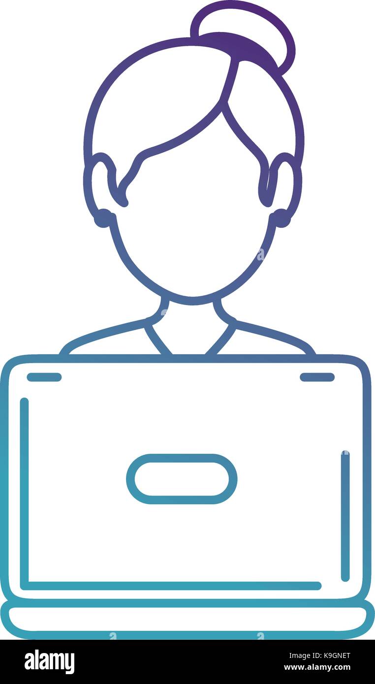 laptop computer with user vector illustration design Stock Vector Image ...