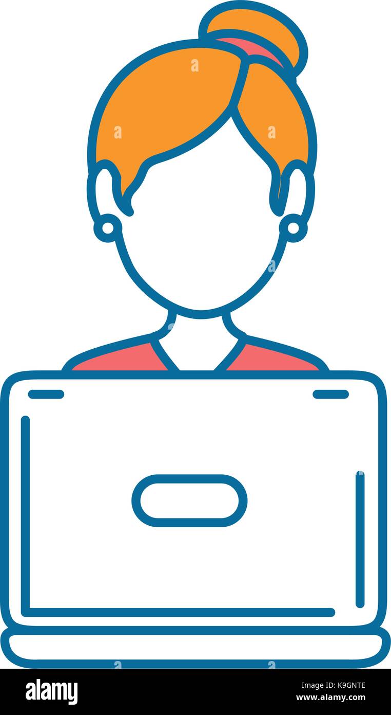 laptop computer with user vector illustration design Stock Vector Image ...