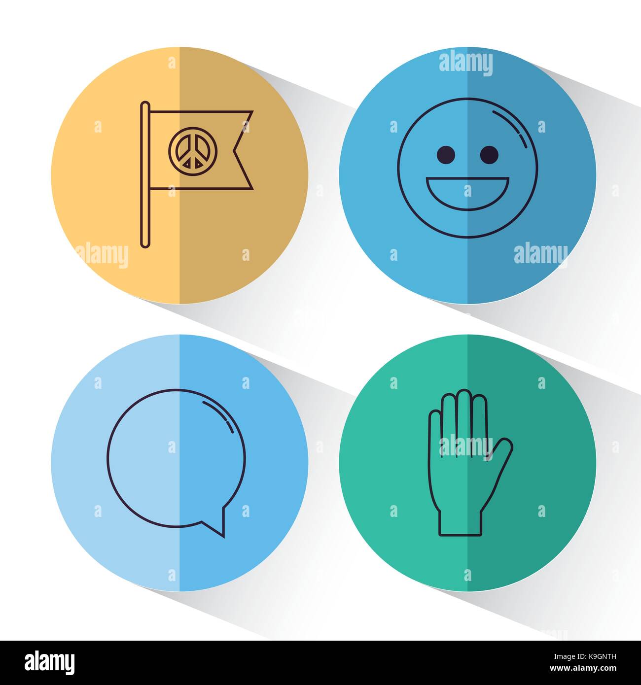 Peace hippie sign smile Cut Out Stock Images & Pictures - Alamy