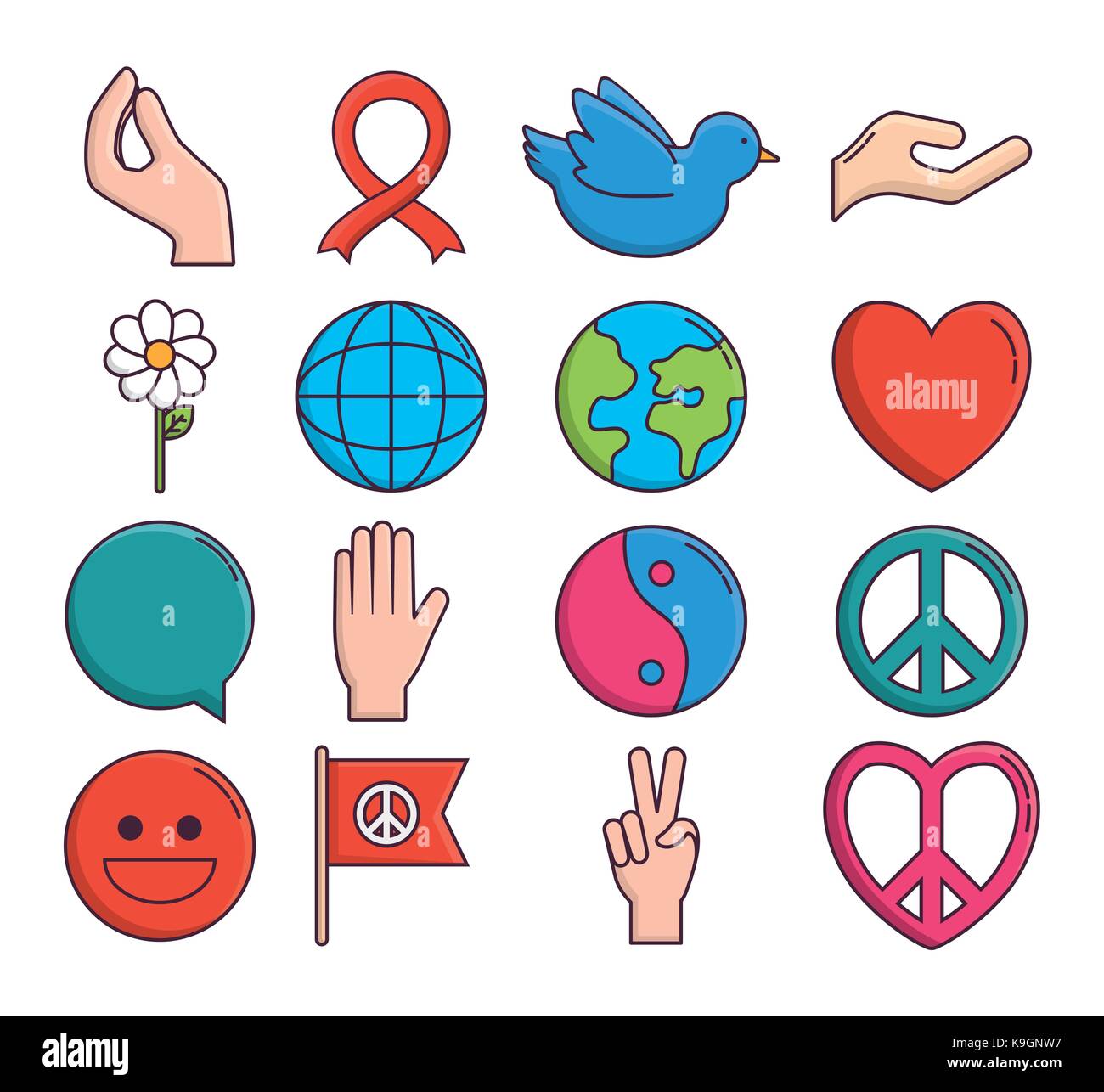 peace related icons Stock Vector Image & Art - Alamy