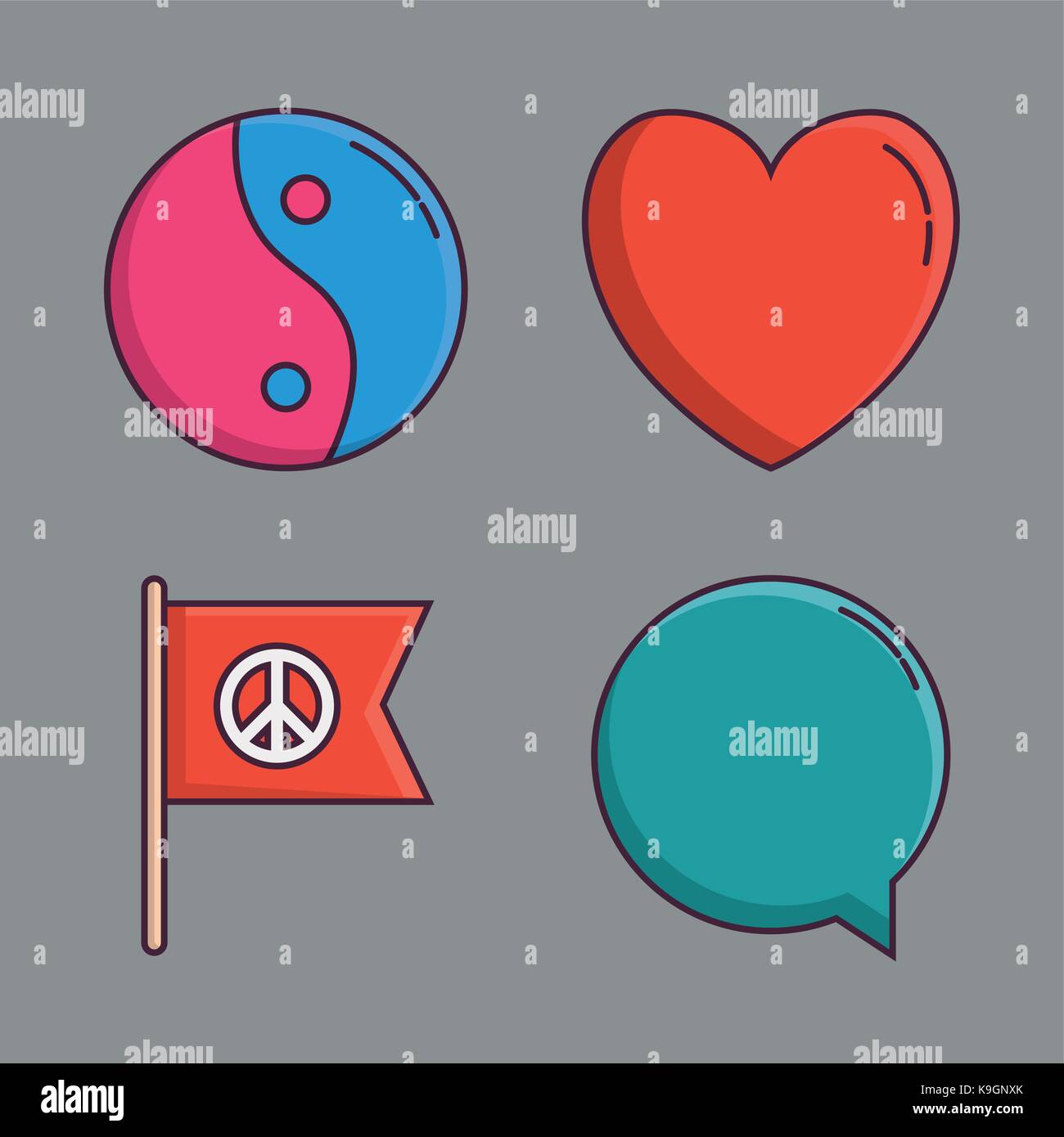 peace related icons Stock Vector Image & Art - Alamy