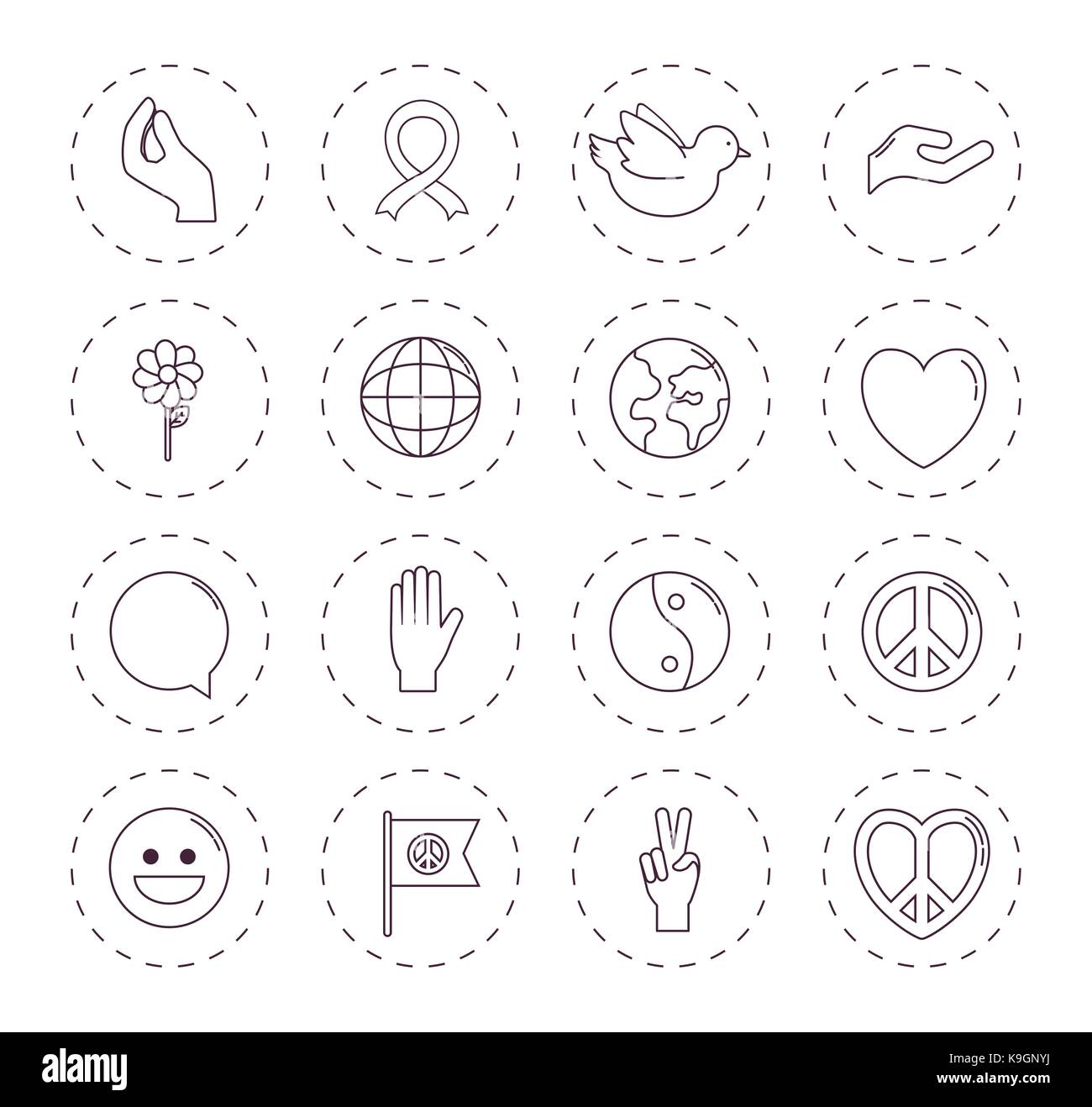 peace related icons Stock Vector Image & Art - Alamy
