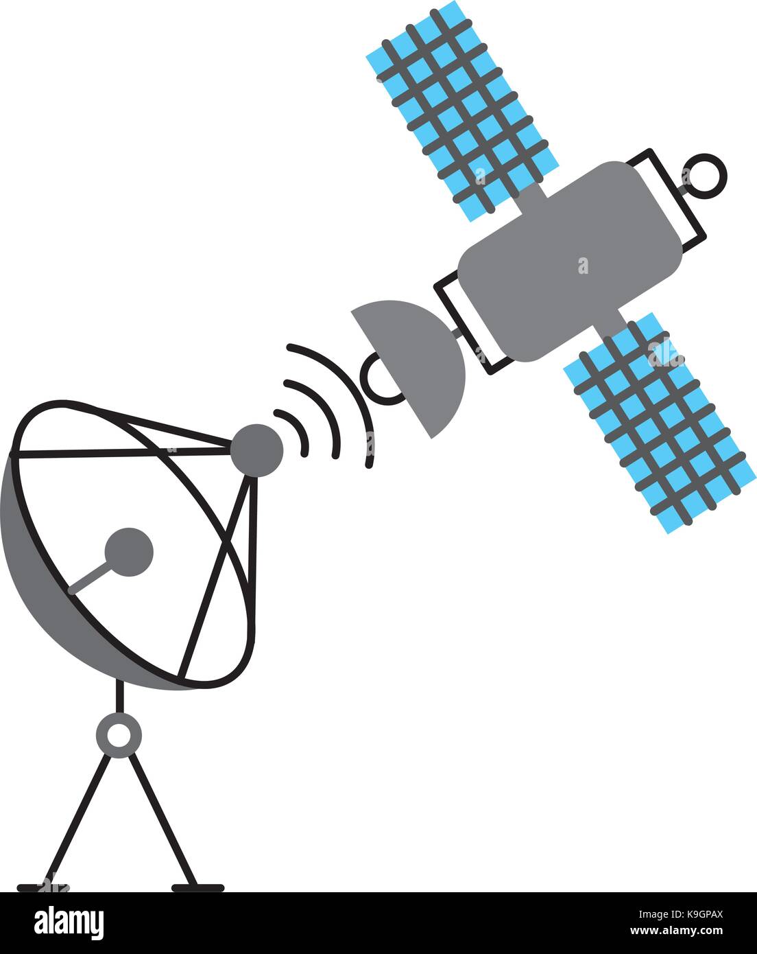 space satellite dish anntena communication signal network Stock Vector ...