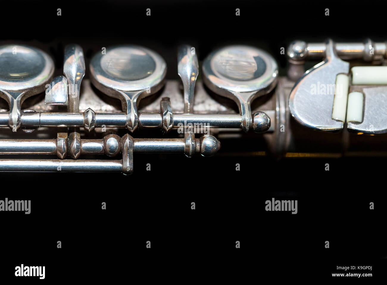 wind instrument and symphonic music concept - closeup on western ...