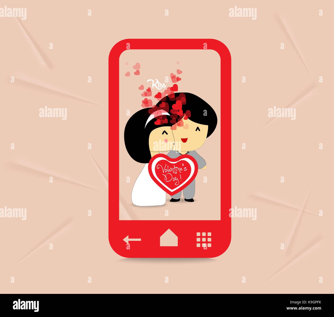 Telephone In Love Stock Vector Images - Alamy