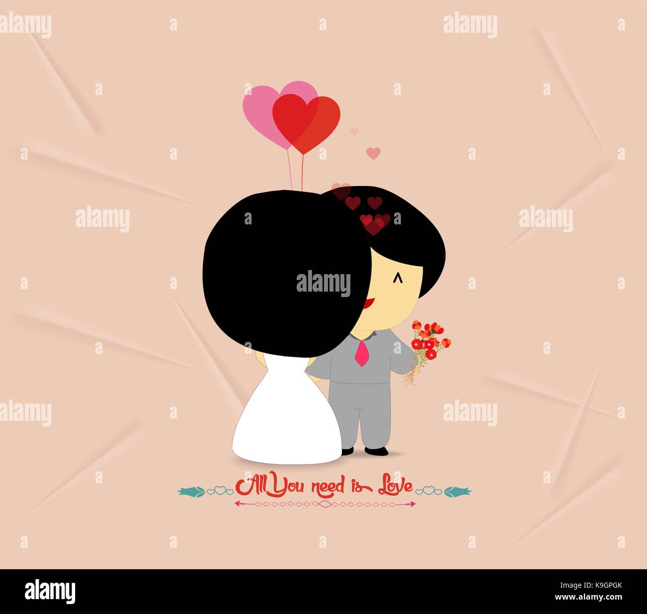 Couple love smile hugging Stock Vector Images - Alamy