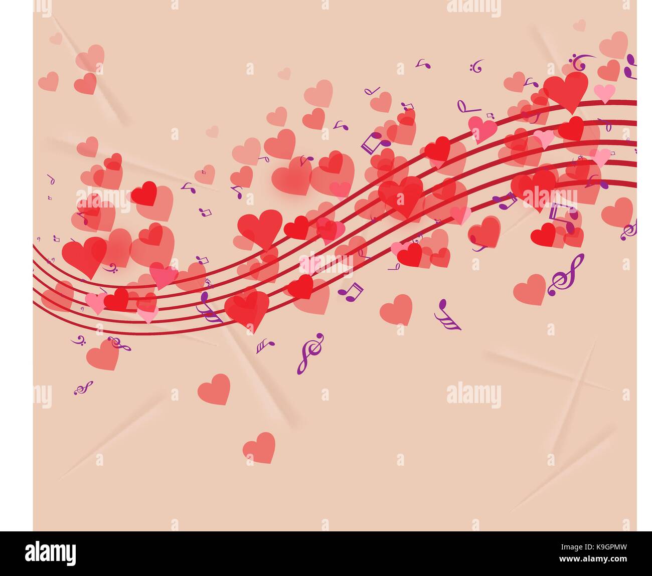 Valentine's day enjoying playing music background Stock Vector Image ...