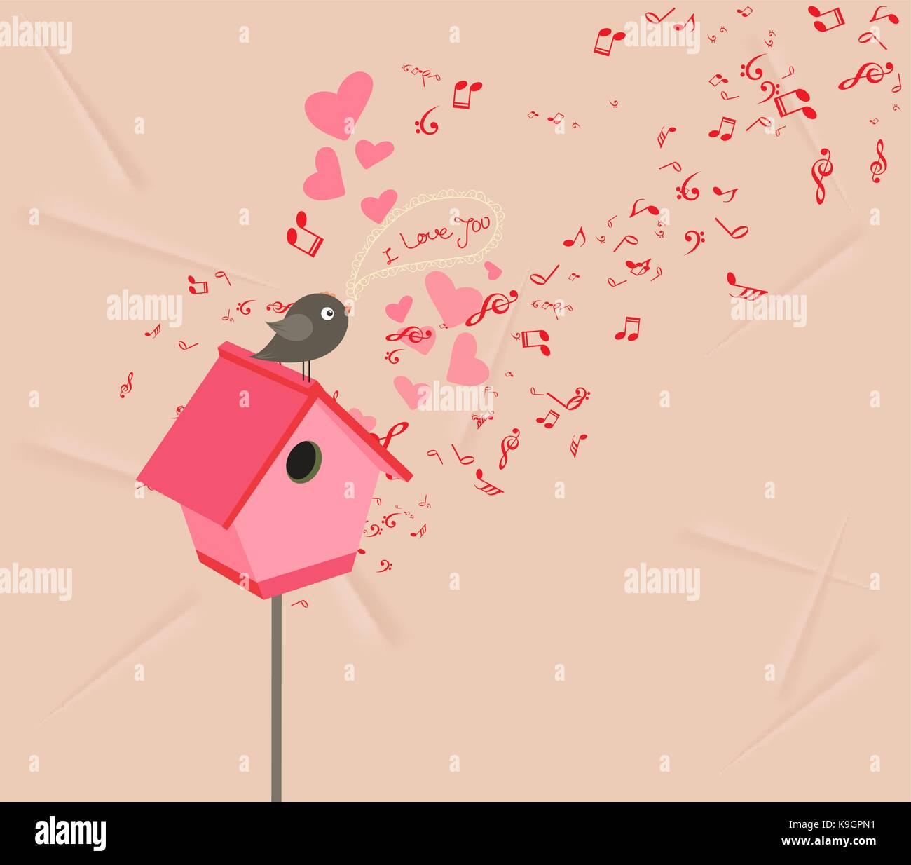 Red hearts and music notes hi-res stock photography and images - Alamy