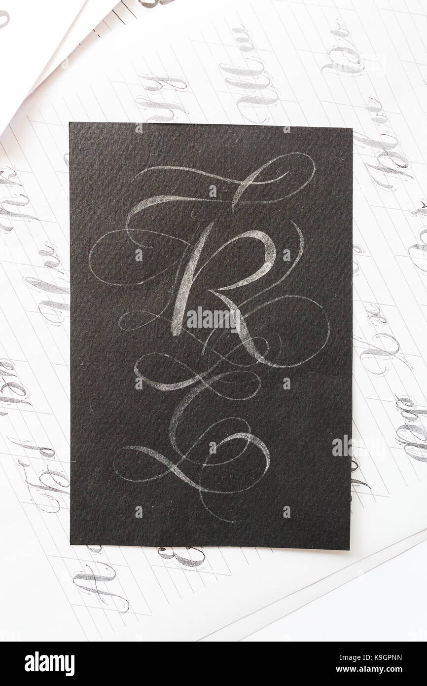 decoration, design, painting concept. there is great letter r written ...