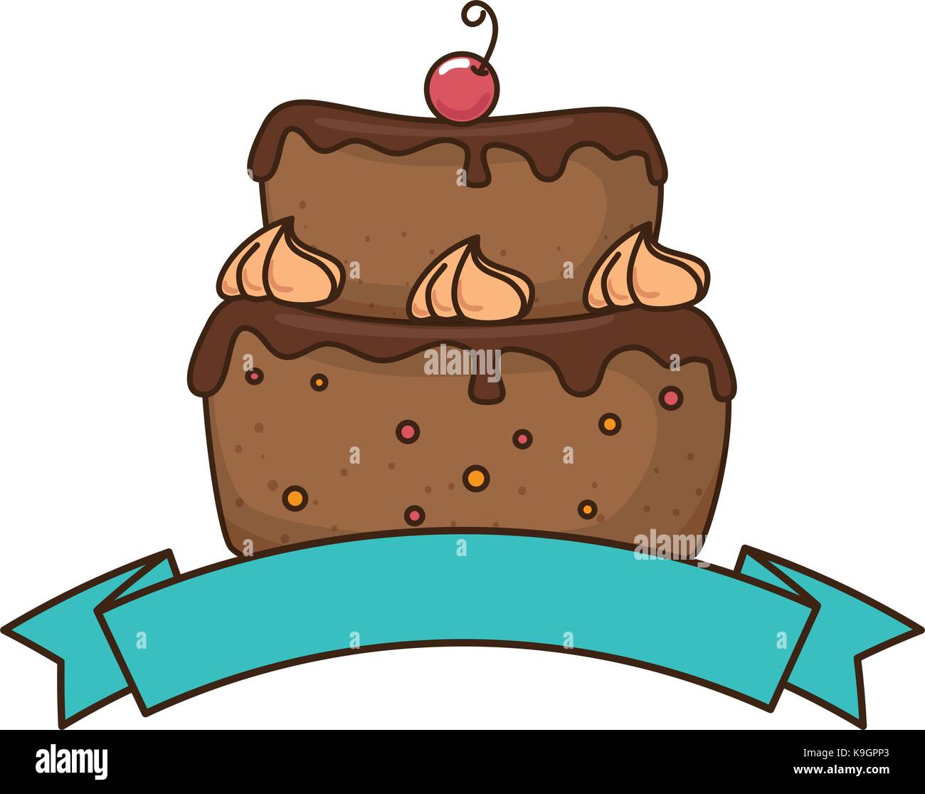 delicious cake with cherry vector illustration design Stock Vector ...