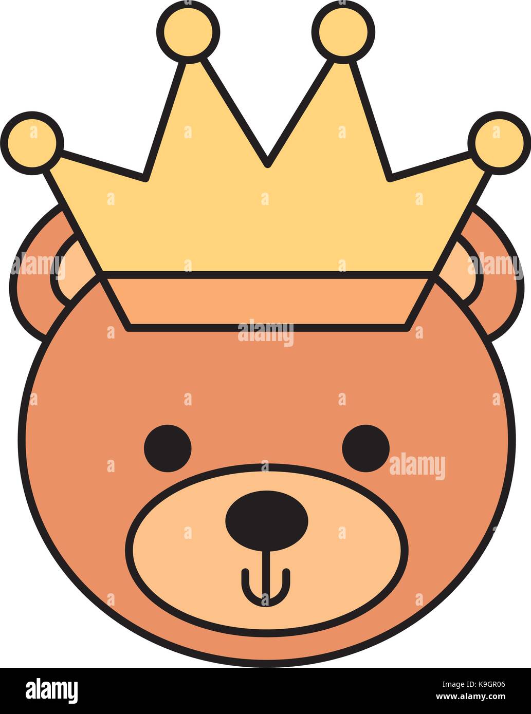cute bear with crown teddy face toy gift Stock Vector Image & Art - Alamy