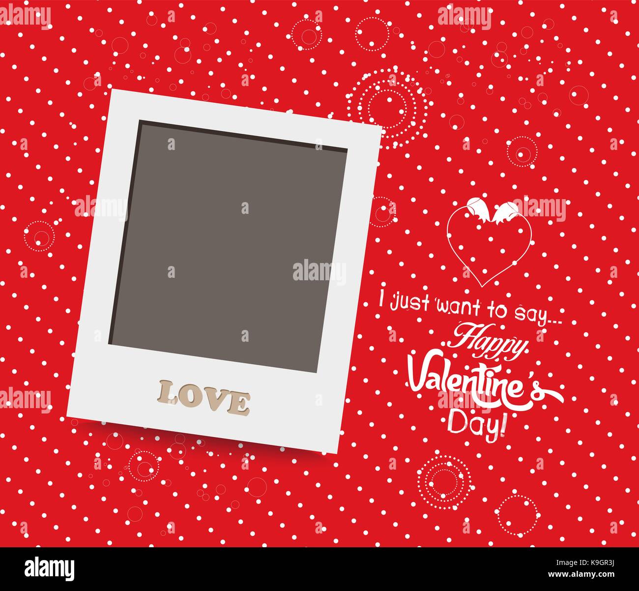 Blank instant photo frame lovely on red background Stock Vector Image ...