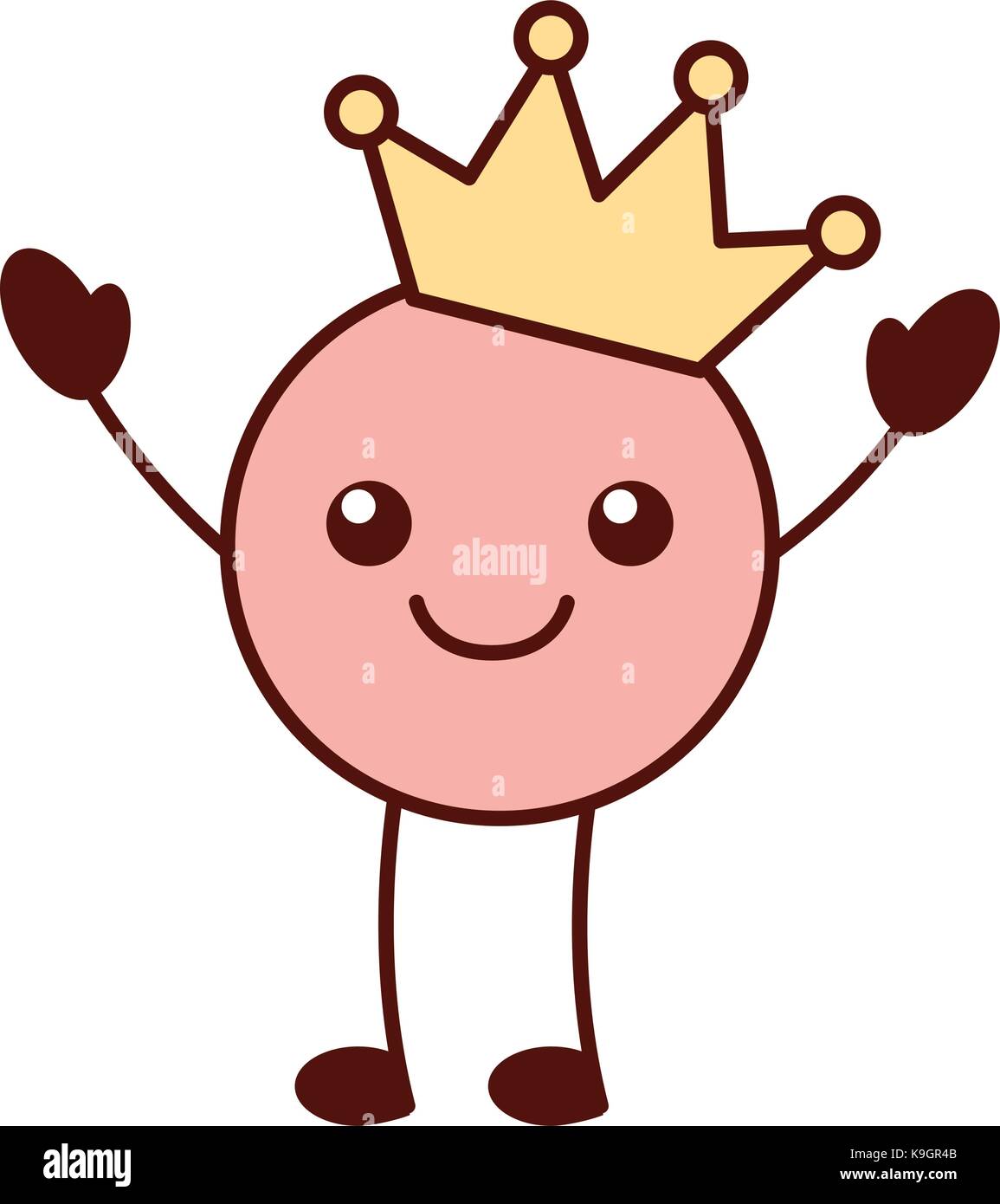 kawaii smile kissing crown happy cartoon Stock Vector Image & Art - Alamy