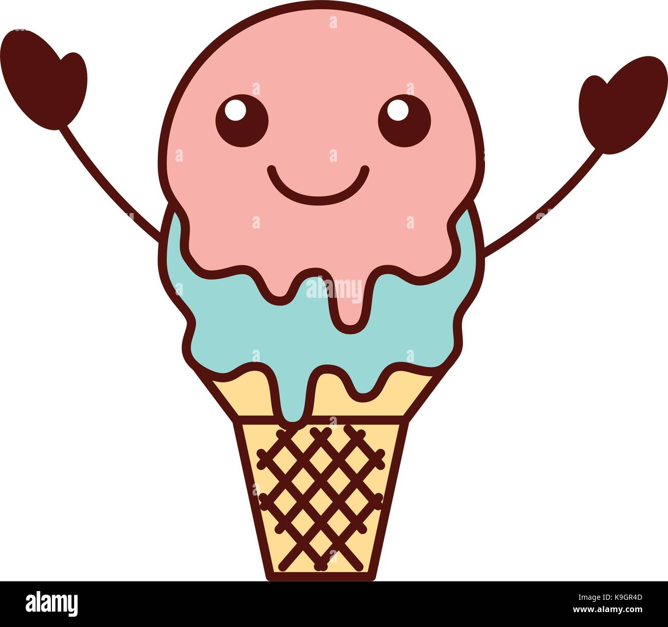 kawaii sweet ice cream cold flavor fresh Stock Vector Image & Art - Alamy