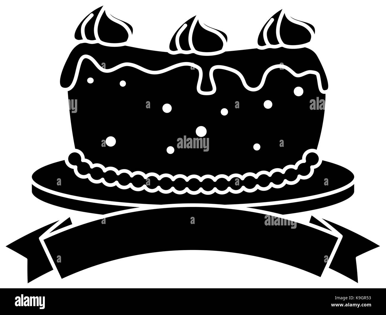 delicious cake with ribbon vector illustration design Stock Vector ...