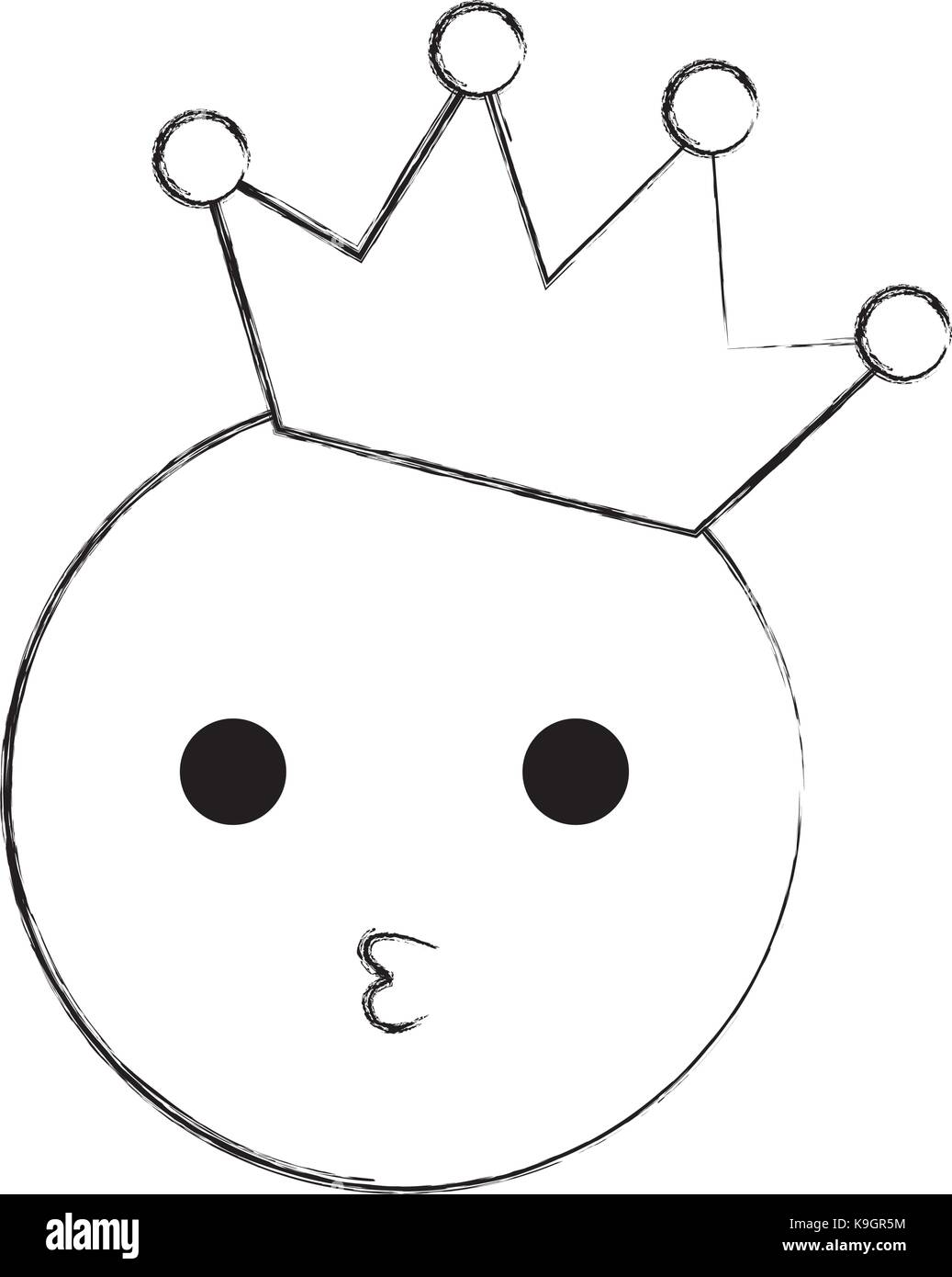 kawaii smile kissing crown happy cartoon Stock Vector Image & Art - Alamy