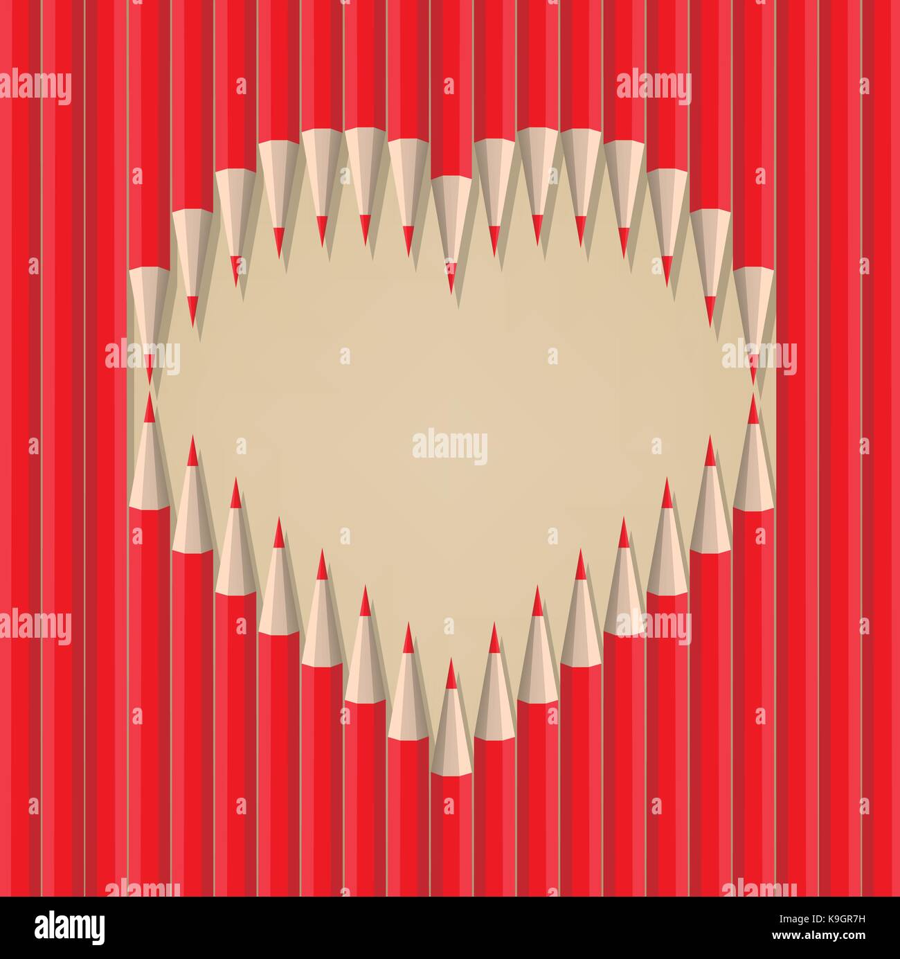heart shape out of pencils valentines day Stock Vector Image & Art - Alamy